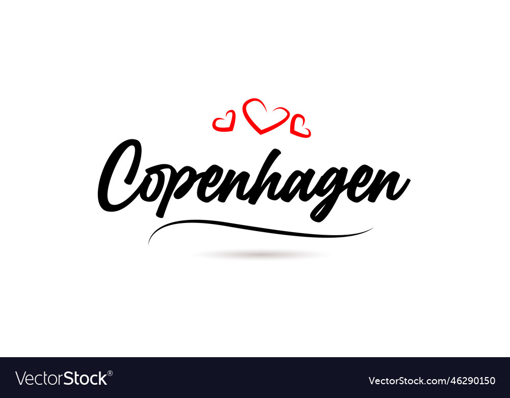 Copenhagen european city typography text word Vector Image