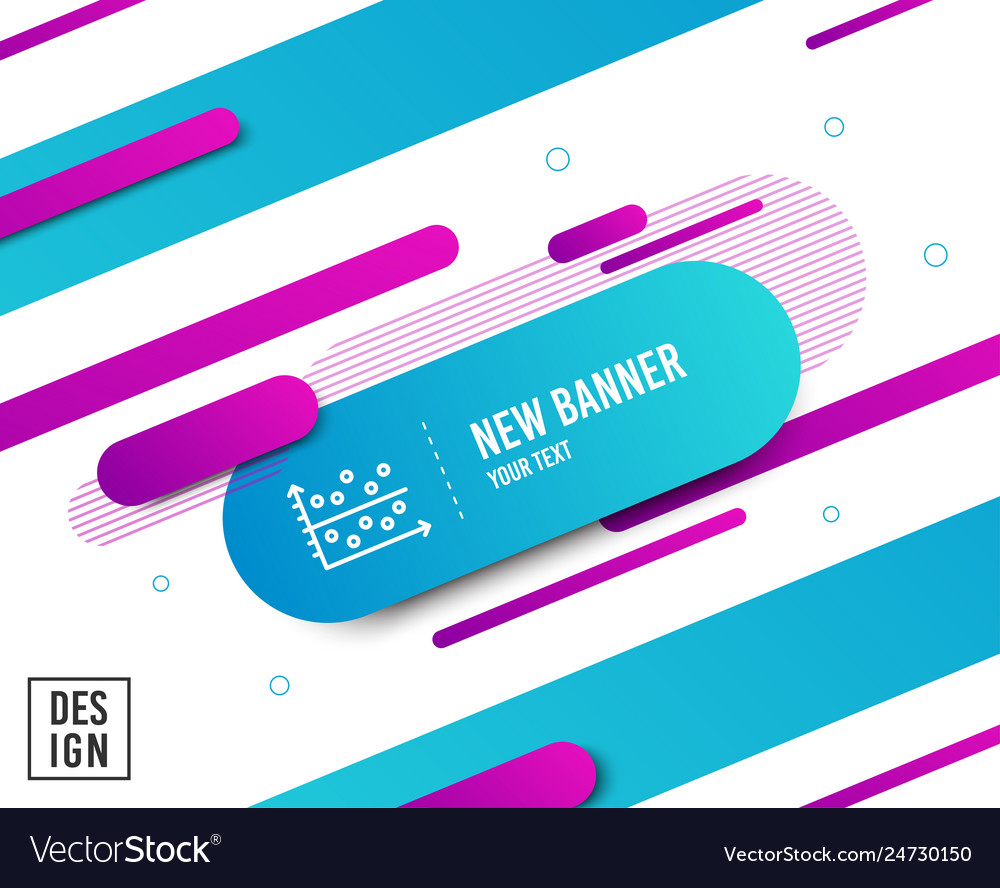Dot plot graph line icon presentation chart sign Vector Image