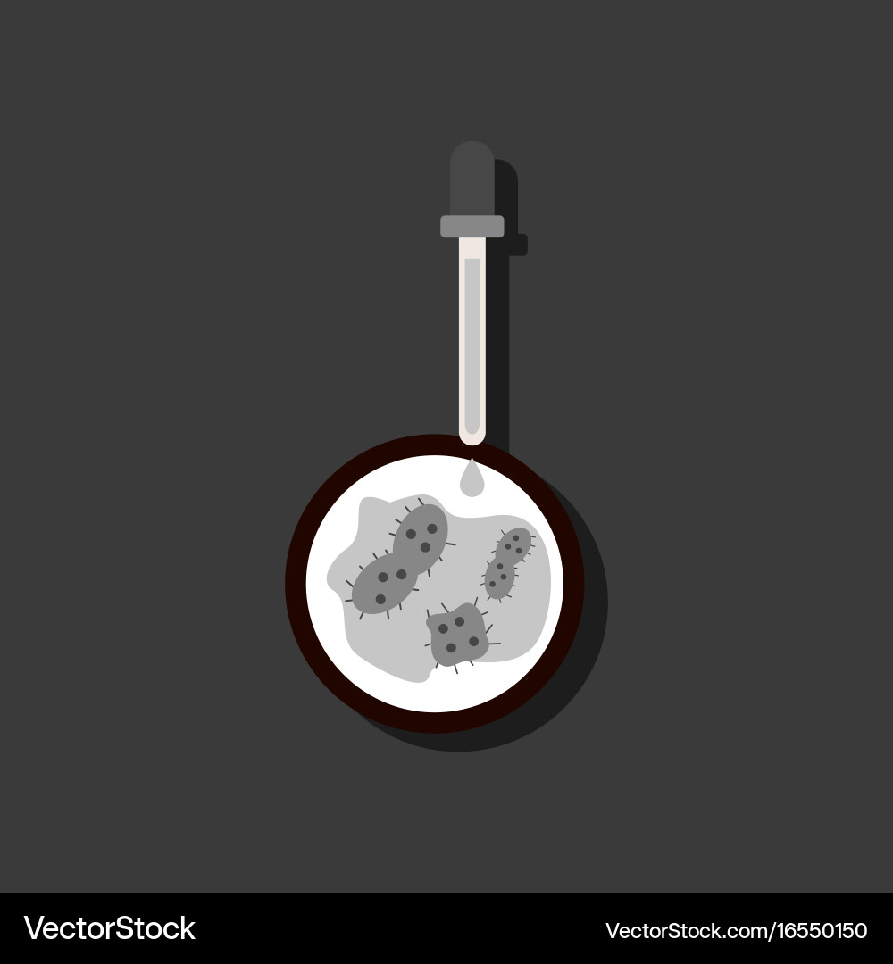 Flat icon design collection pipette and bacteria Vector Image