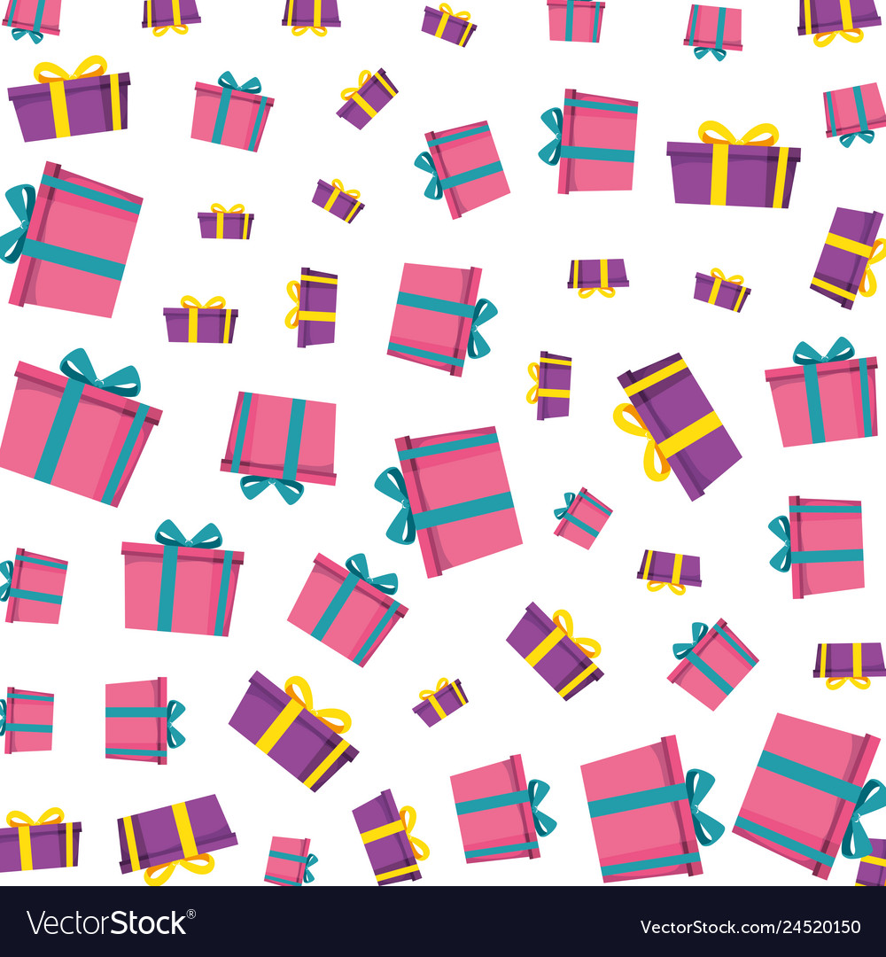 Gifts boxes presents pattern Royalty Free Vector Image