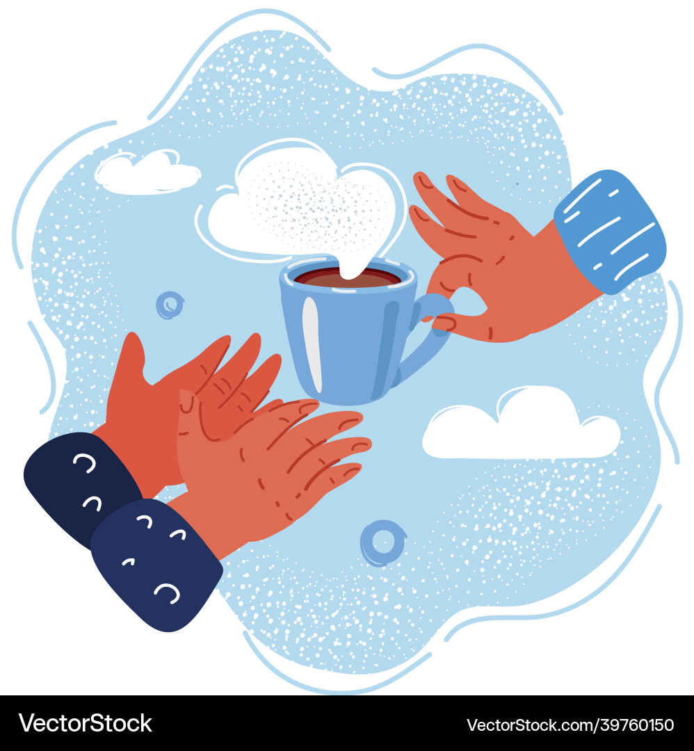 Hand give cup of tea Royalty Free Vector Image