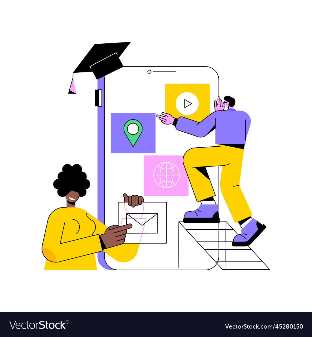 Mobile app development courses abstract concept Vector Image