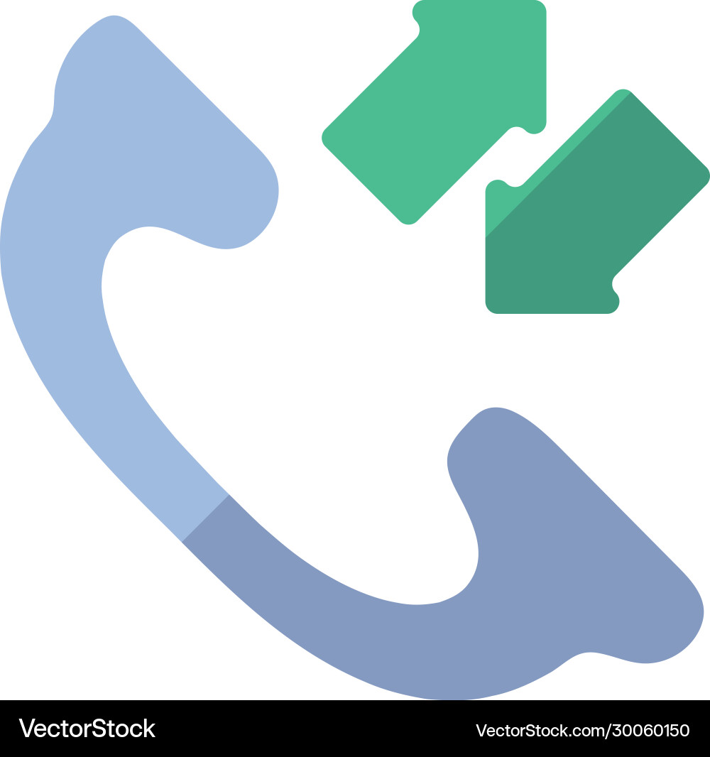 Phone and arrows icon flat style Royalty Free Vector Image