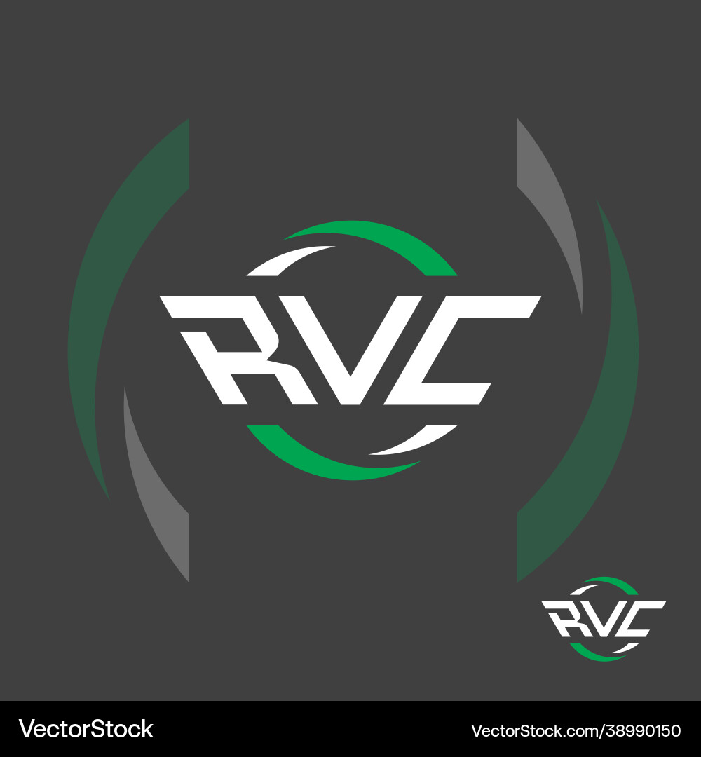 R v c letter logo design template Royalty Free Vector Image