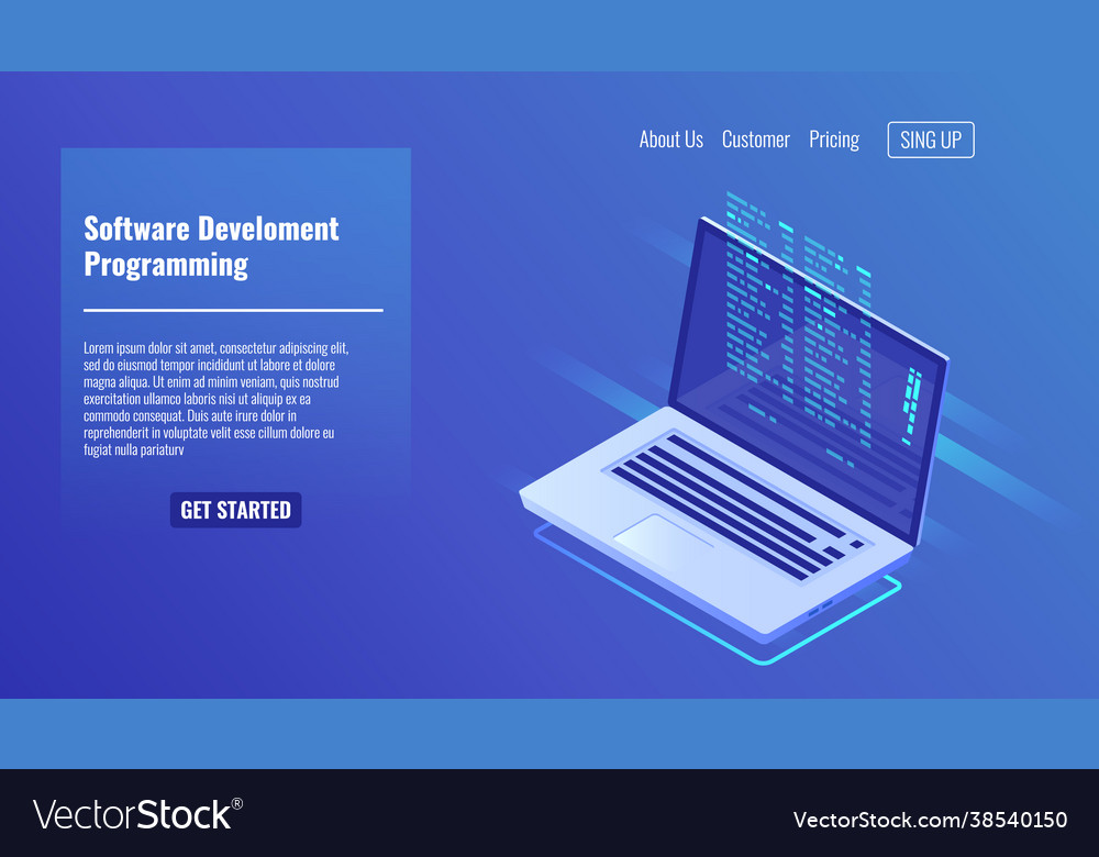 Software development and programming program code Vector Image