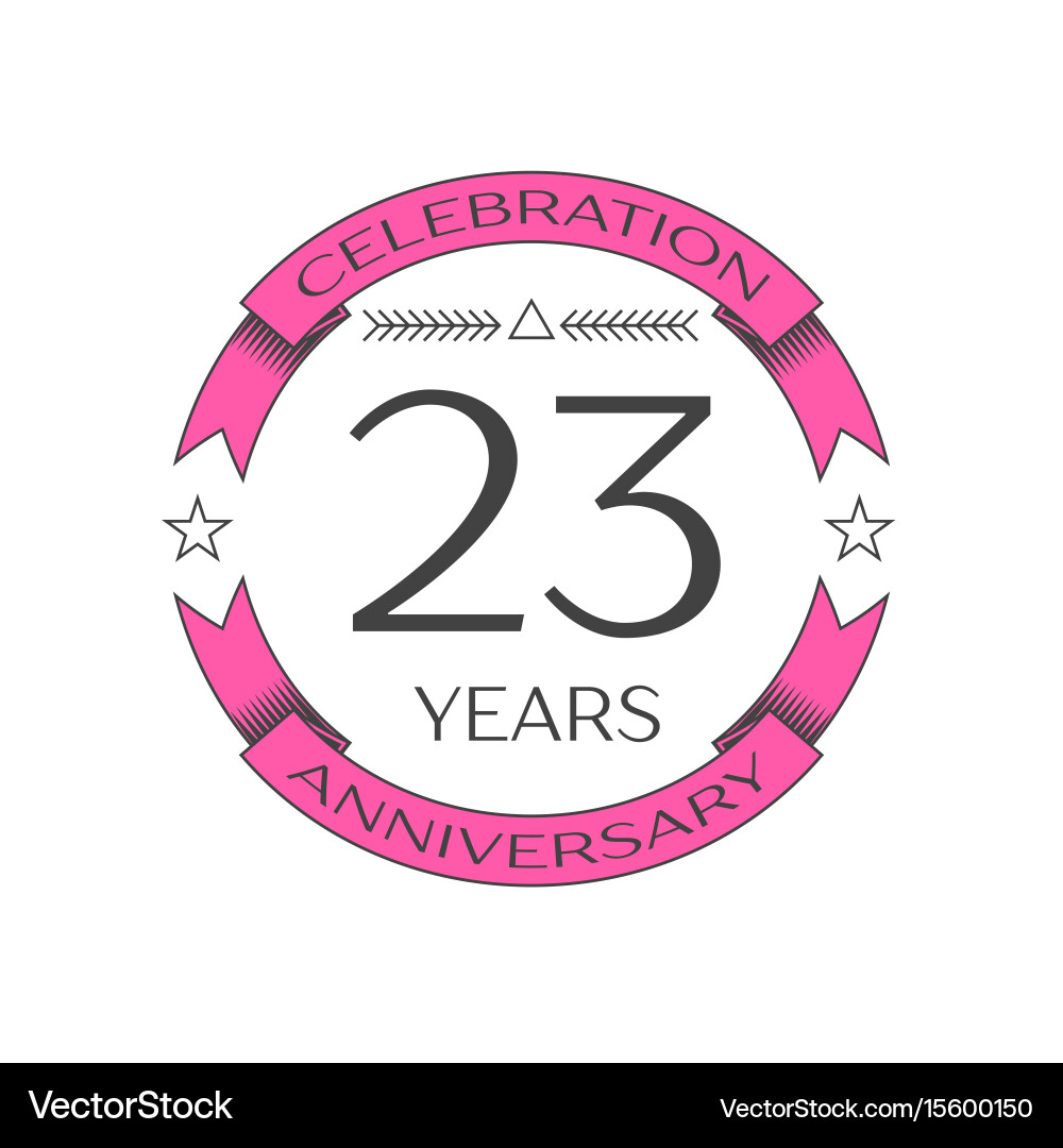 Twenty three years anniversary celebration logo Vector Image