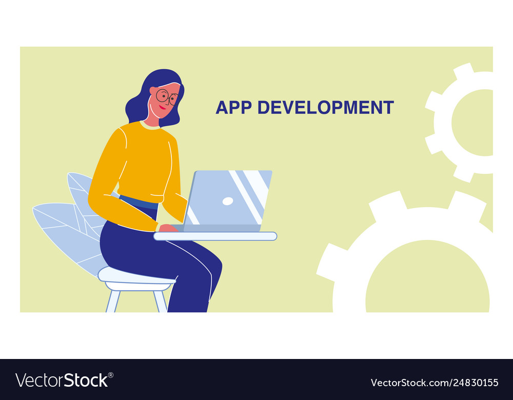 App development web banner layout with text Vector Image App development web banner layout with text Vector Image