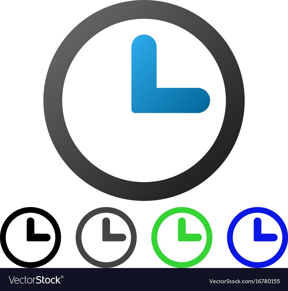 Clock flat gradient icon Royalty Free Vector Image