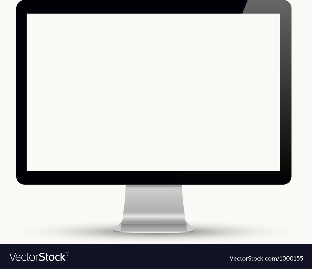 Computer display isolated on white Royalty Free Vector Image