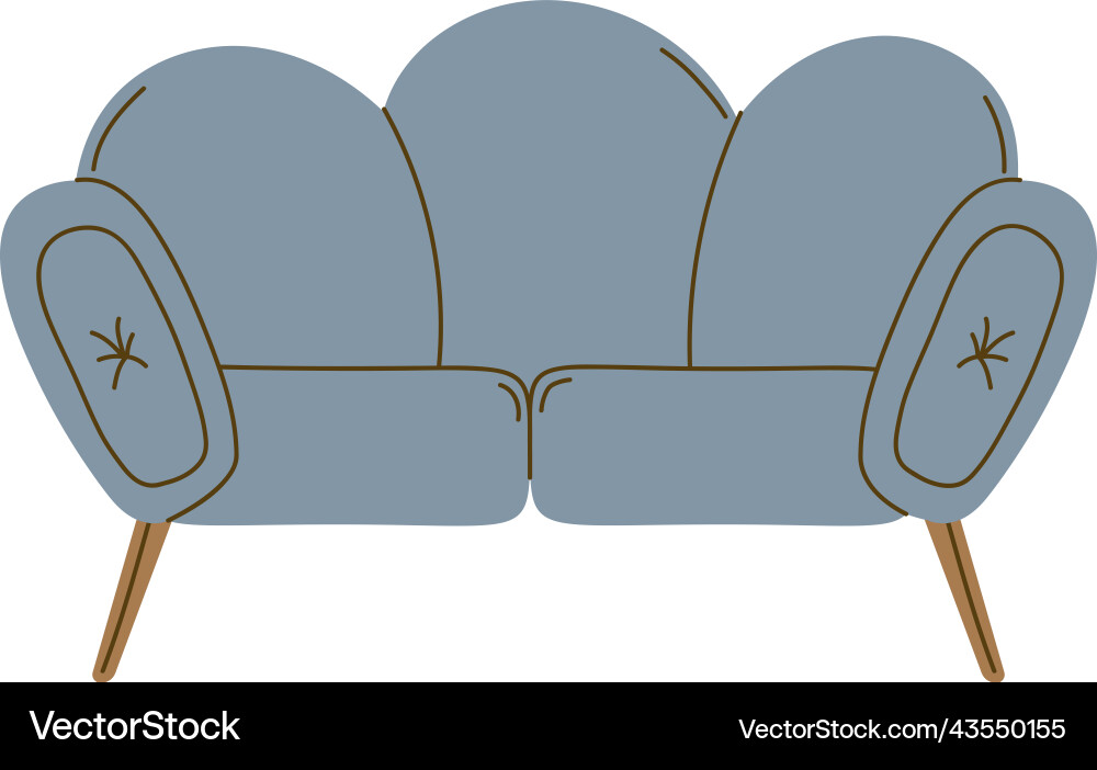 Gray sofa home furniture Royalty Free Vector Image