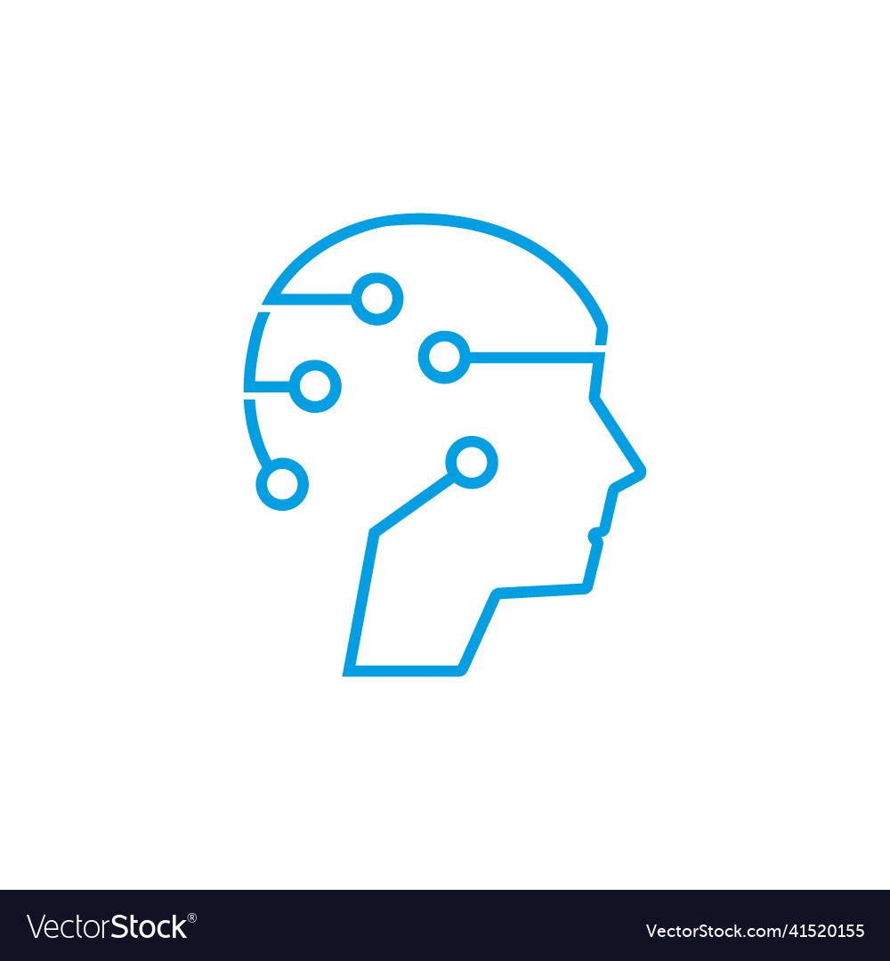 Human brain mind head with artificial Royalty Free Vector