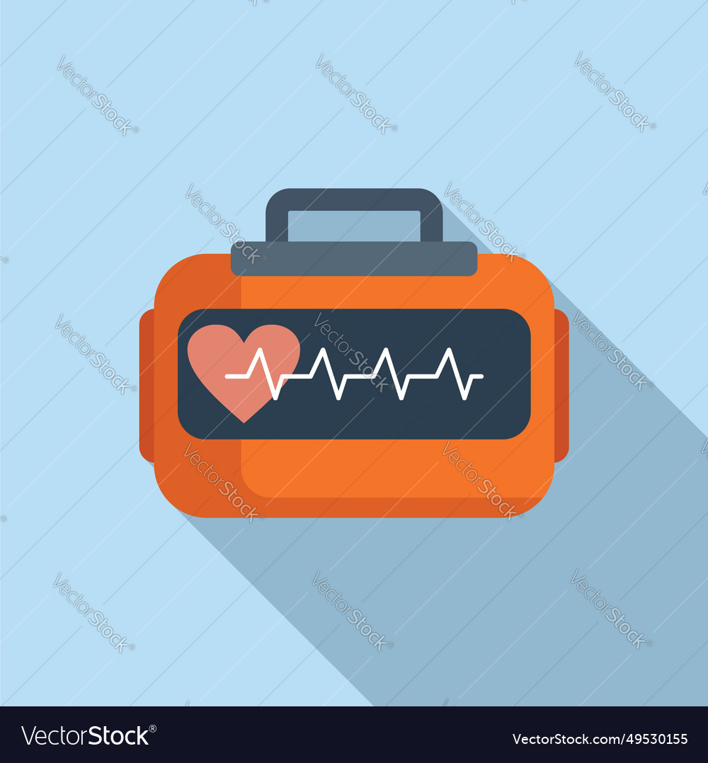 Hypertension defibrillator icon flat Royalty Free Vector