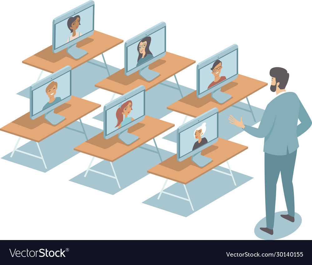 Online education during quarantine covid-19 Vector Image