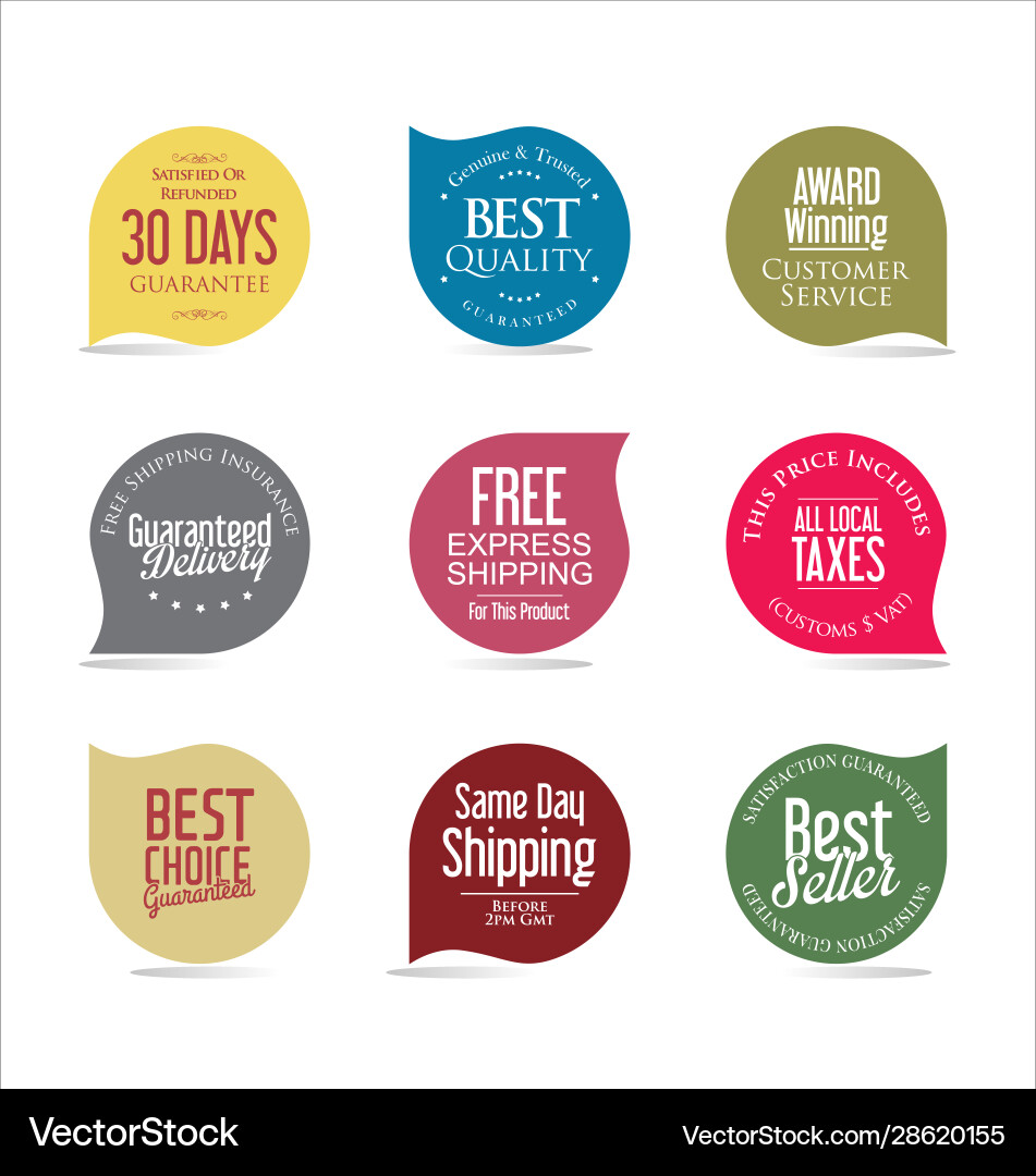 Premium promo seals stickers collection 4 Vector Image