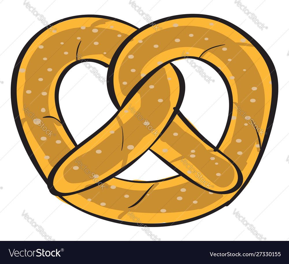 Pretzel on white background Royalty Free Vector Image