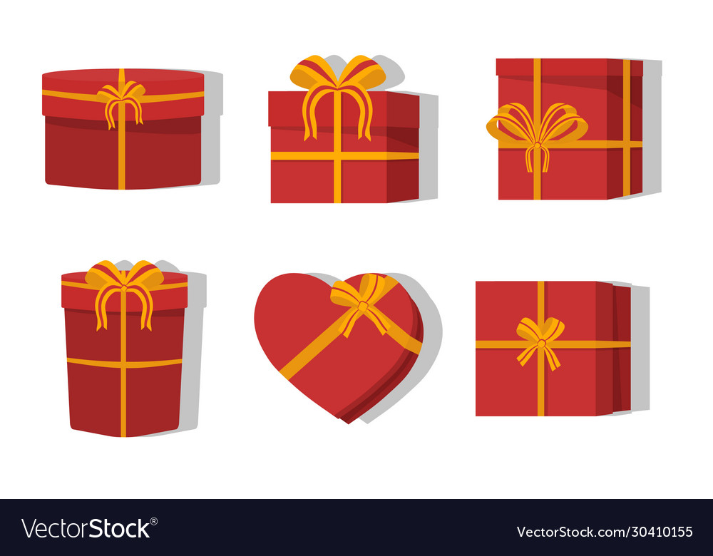 Red gift boxes Royalty Free Vector Image - VectorStock
