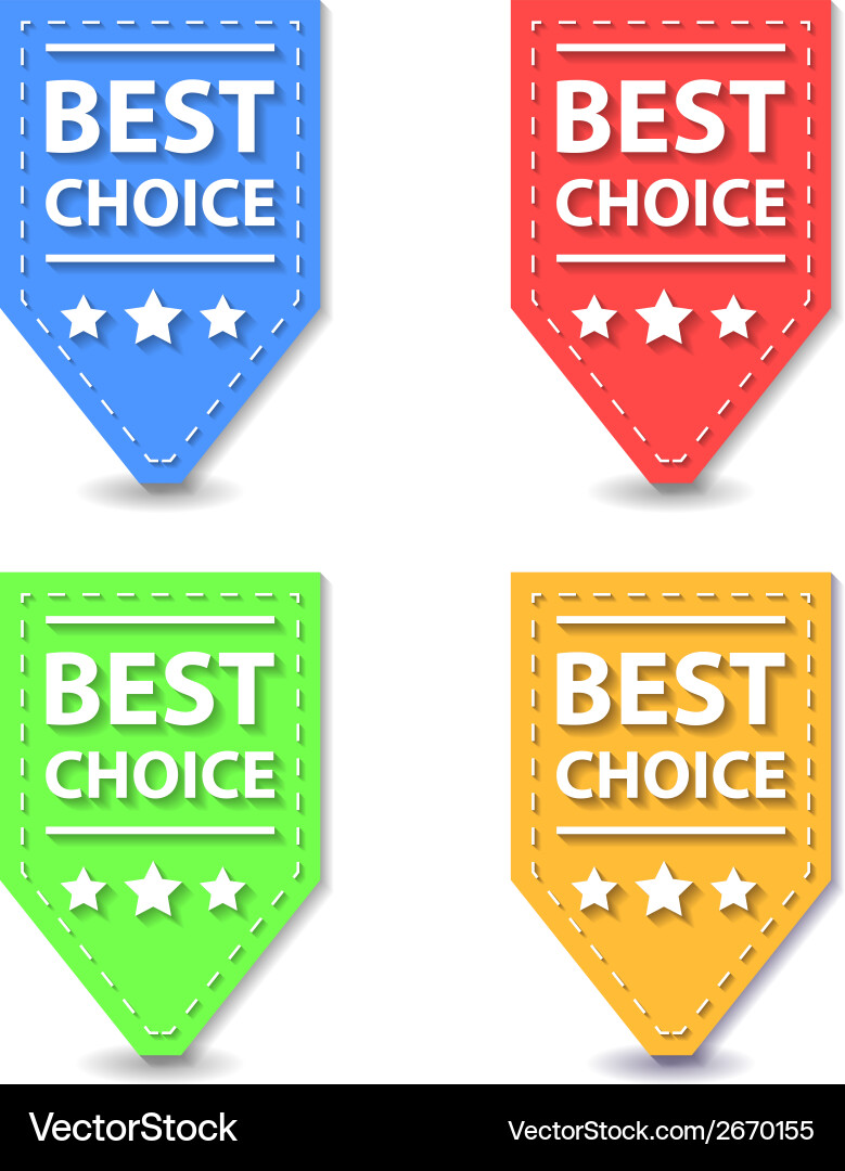 Set of flat best choice labels Royalty Free Vector Image