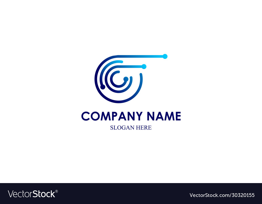 Technology logo solution concept Royalty Free Vector Image