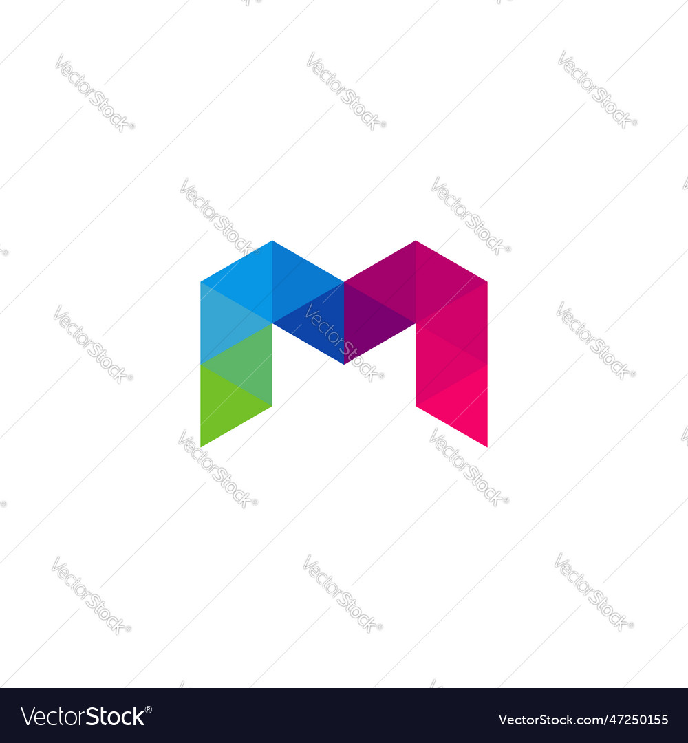 Unique letter m logo template with gradient Vector Image