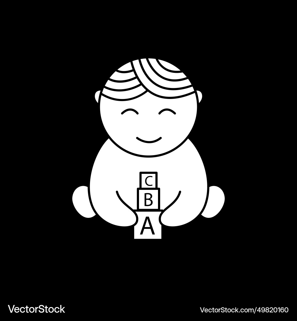 Baby boy cute icon logo design Royalty Free Vector Image