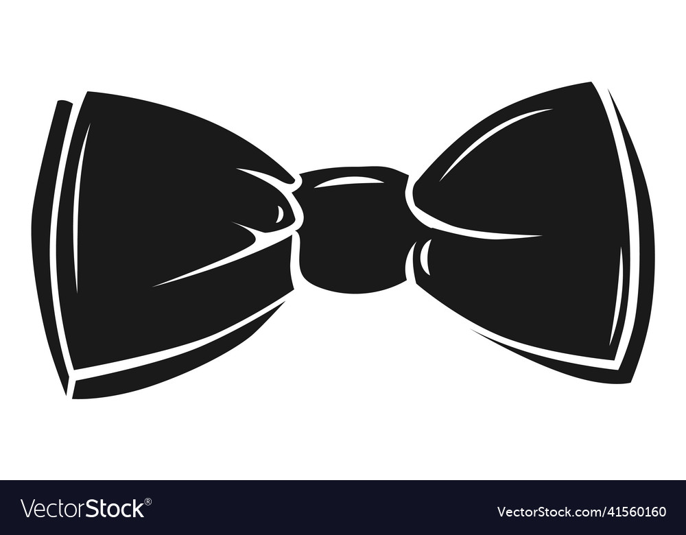 Bow tie icon black tuxedo necktie formal costume Vector Image