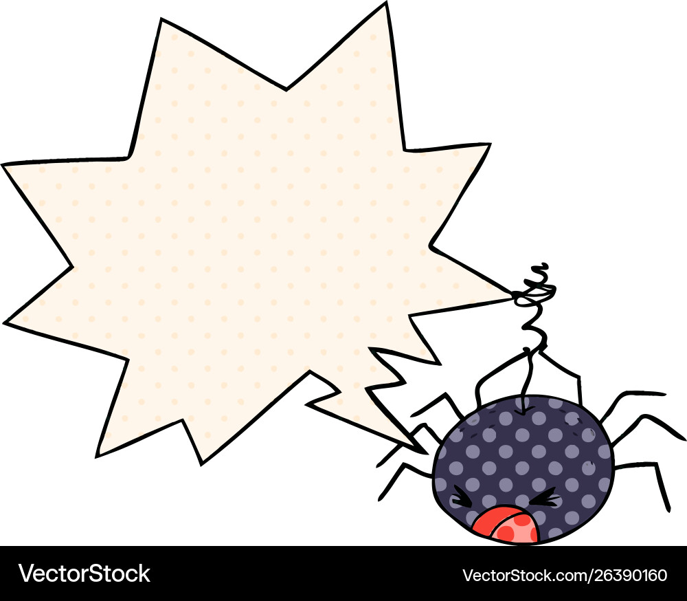 Cartoon halloween spider and speech bubble Vector Image