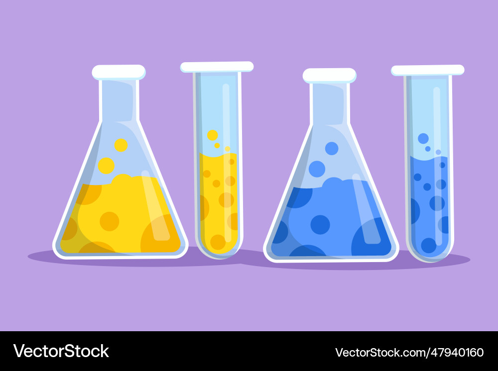 Character flat drawing stylized chemical research Vector Image