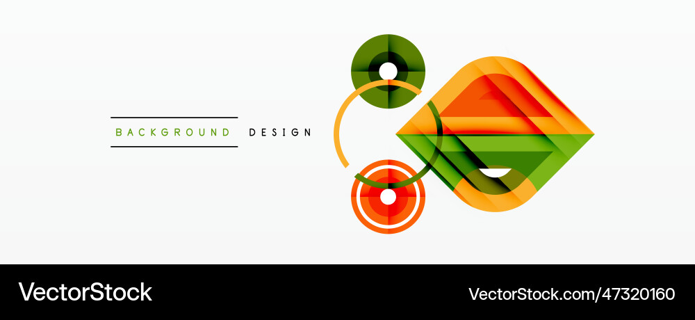 Colorful triangles and round shapes background Vector Image
