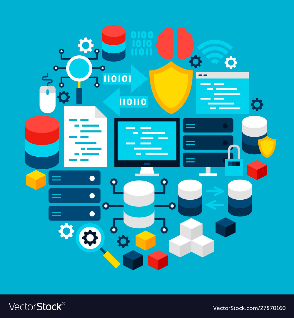 Data Science Circle Concept Royalty Free Vector Image