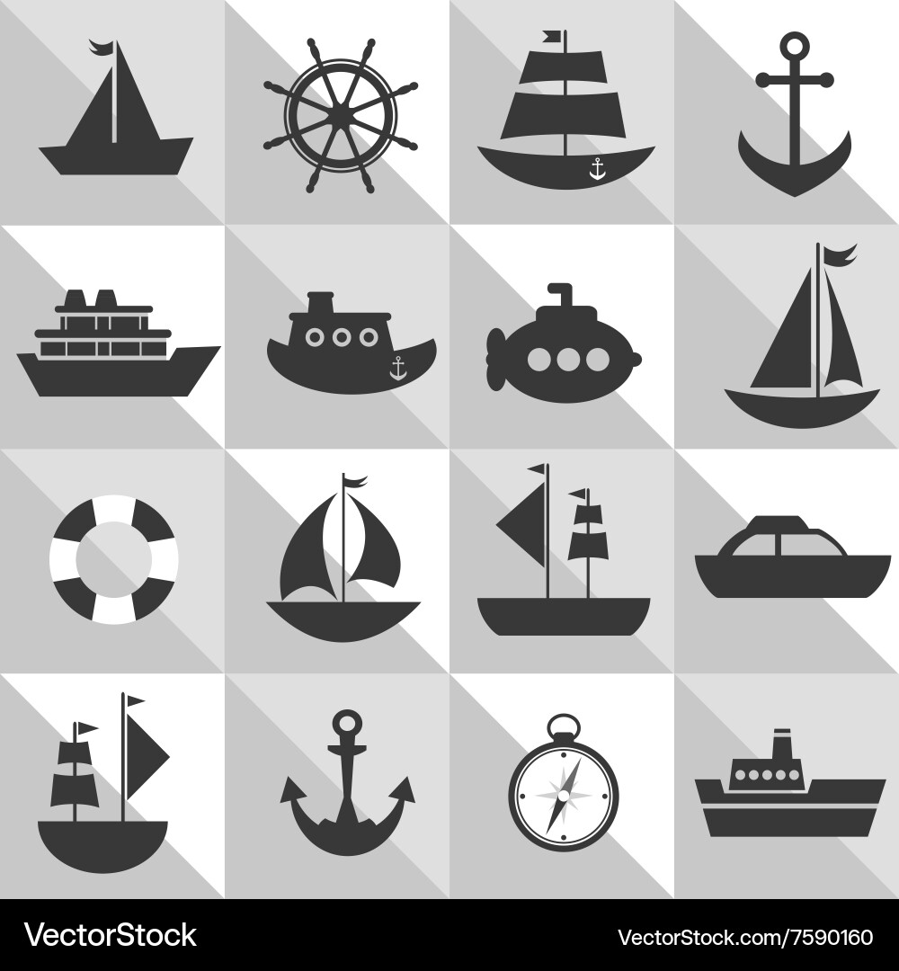 Grey and white background with sea transport Vector Image