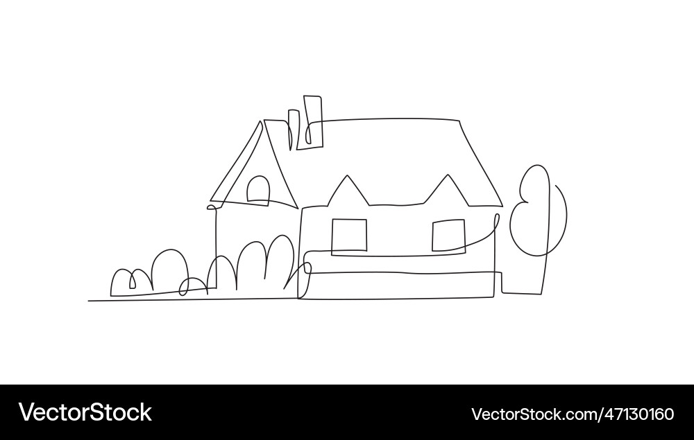 House in continuous line art drawing style Vector Image