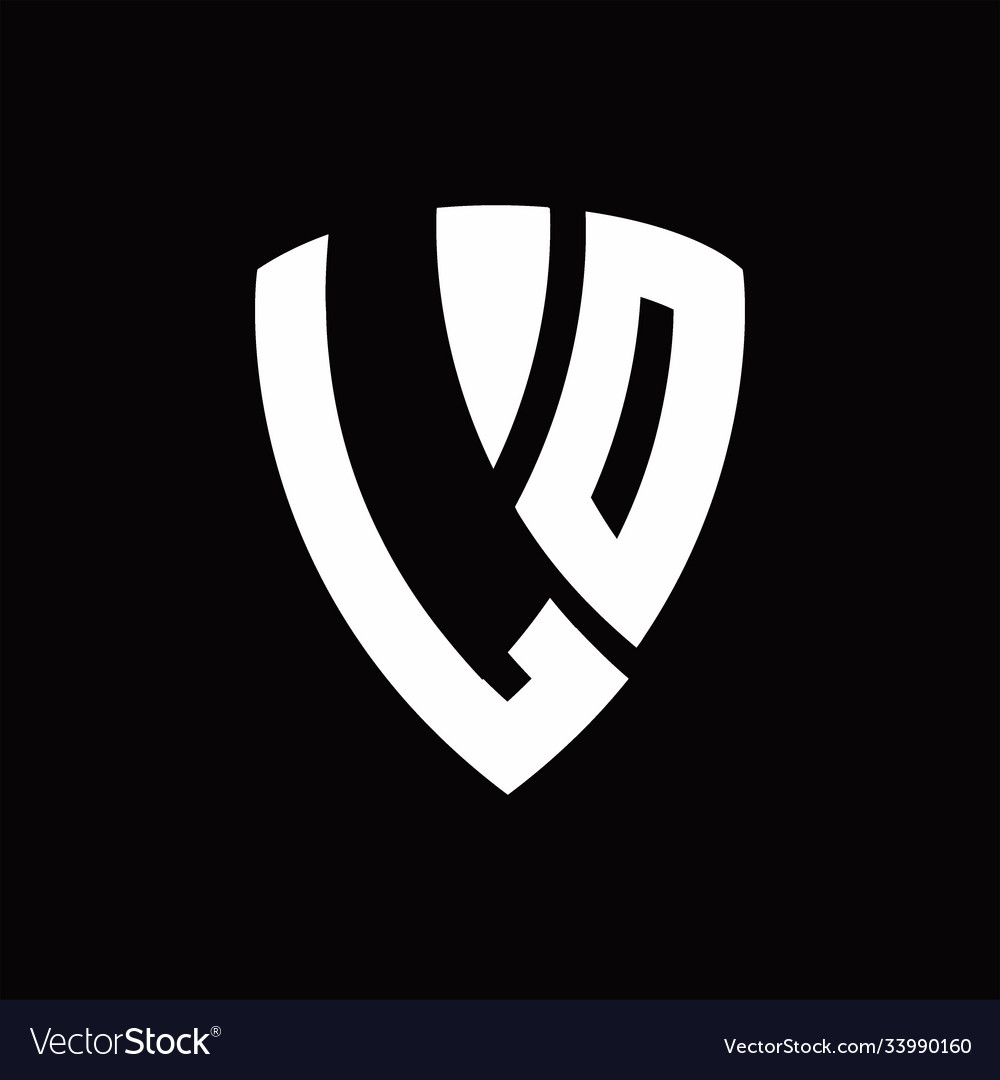 Ld logo monogram with shield elements shape Vector Image