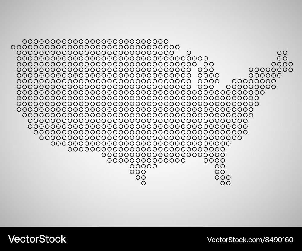 Map of usa from round dots Royalty Free Vector Image