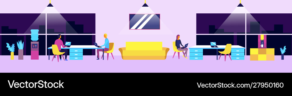 Modern coworking space interior coworking Vector Image
