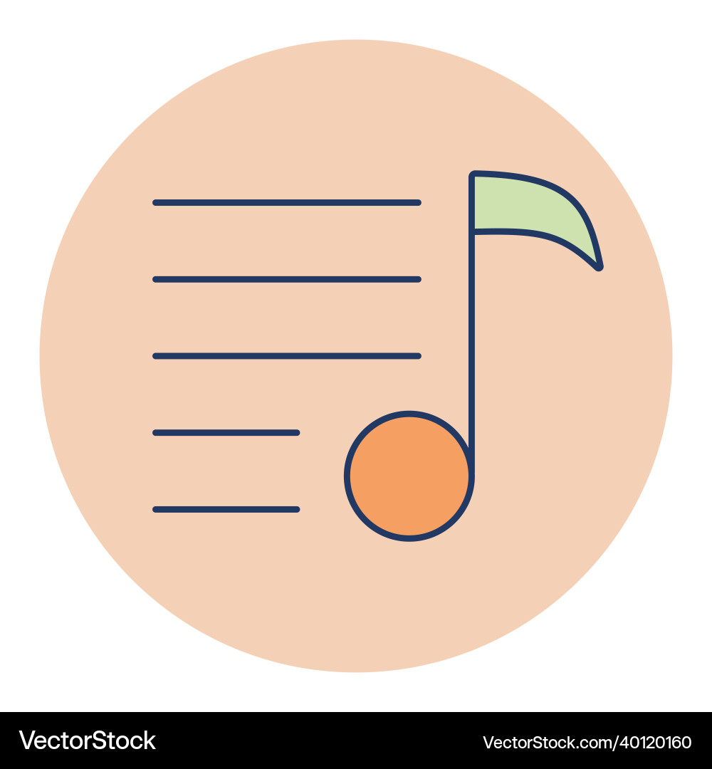 Music playlist icon musical note and list Vector Image