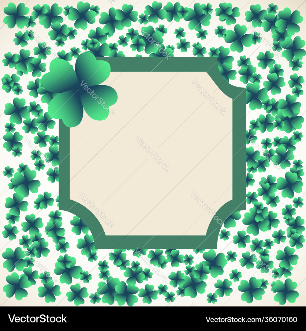 Saint patricks day frame background Royalty Free Vector