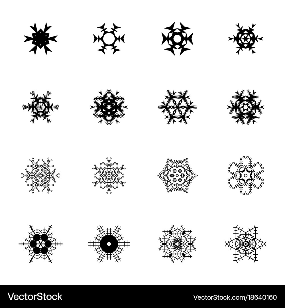 Snowflake icons snow symbol Royalty Free Vector Image