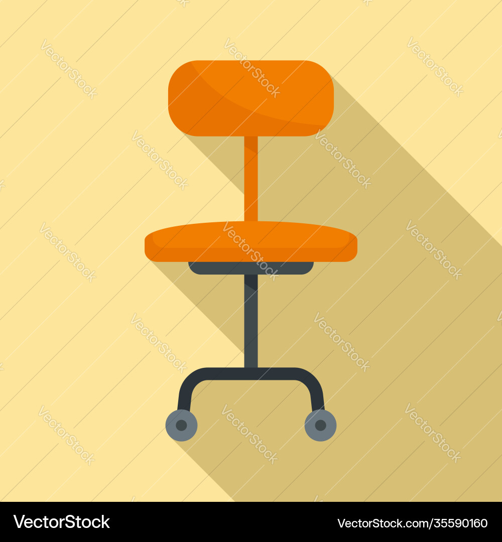 Stylist chair icon flat style Royalty Free Vector Image