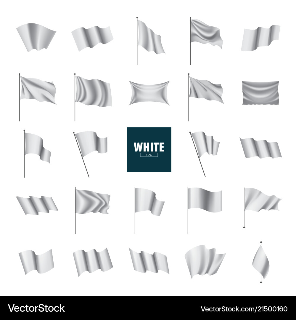 Waving the white flag on a white background Vector Image