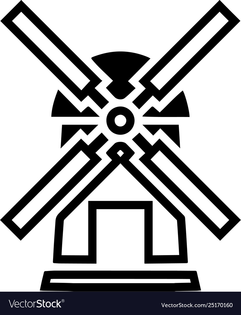 Windmill Royalty Free Vector Image - VectorStock