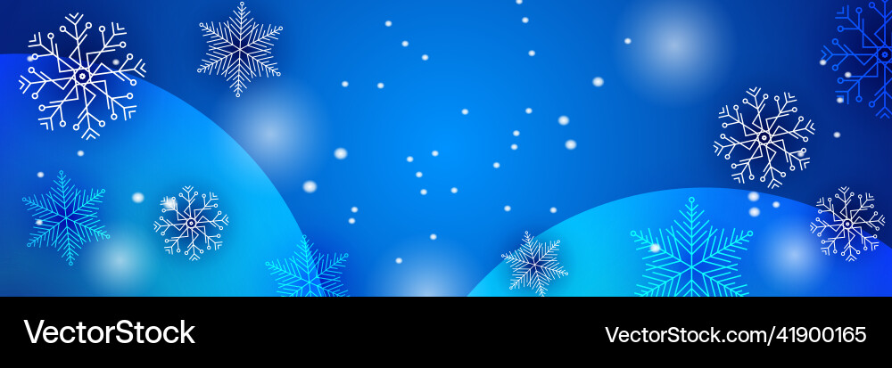 Bright snow blue snowflake design template banner Vector Image