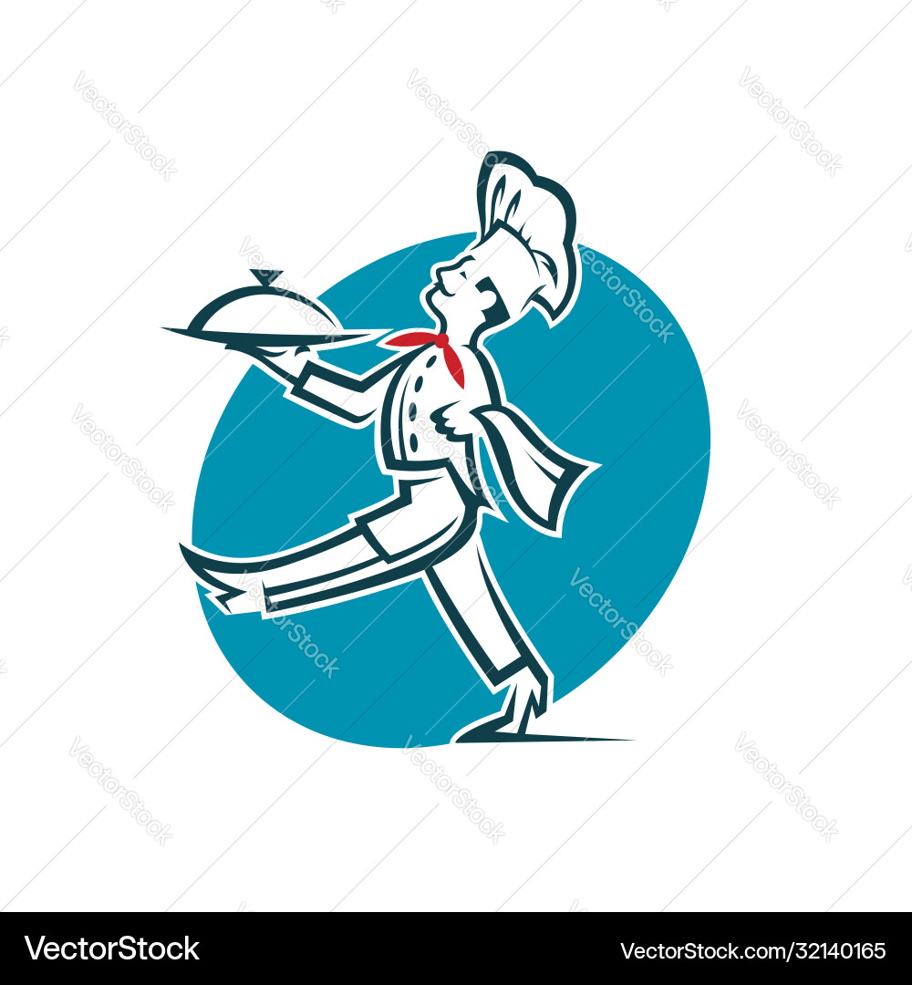 Chef with a dish Royalty Free Vector Image - VectorStock