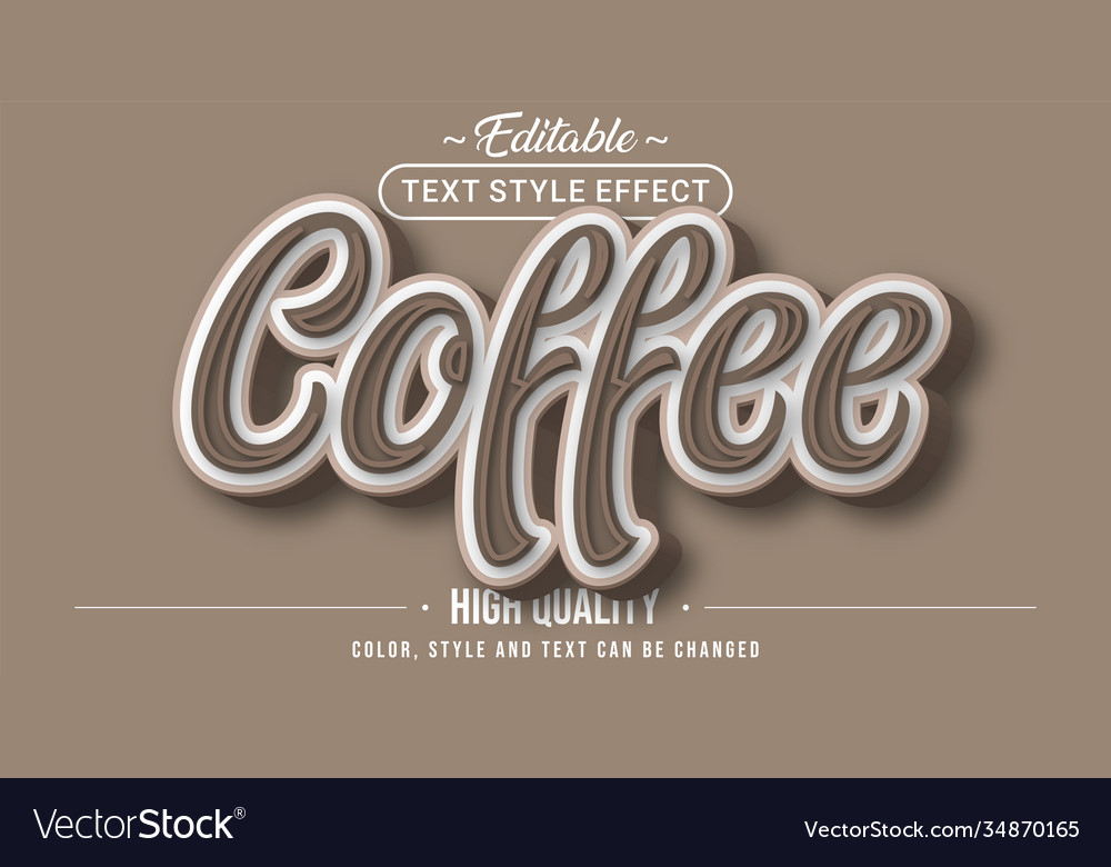 Coffee text effect - editable text effect Vector Image