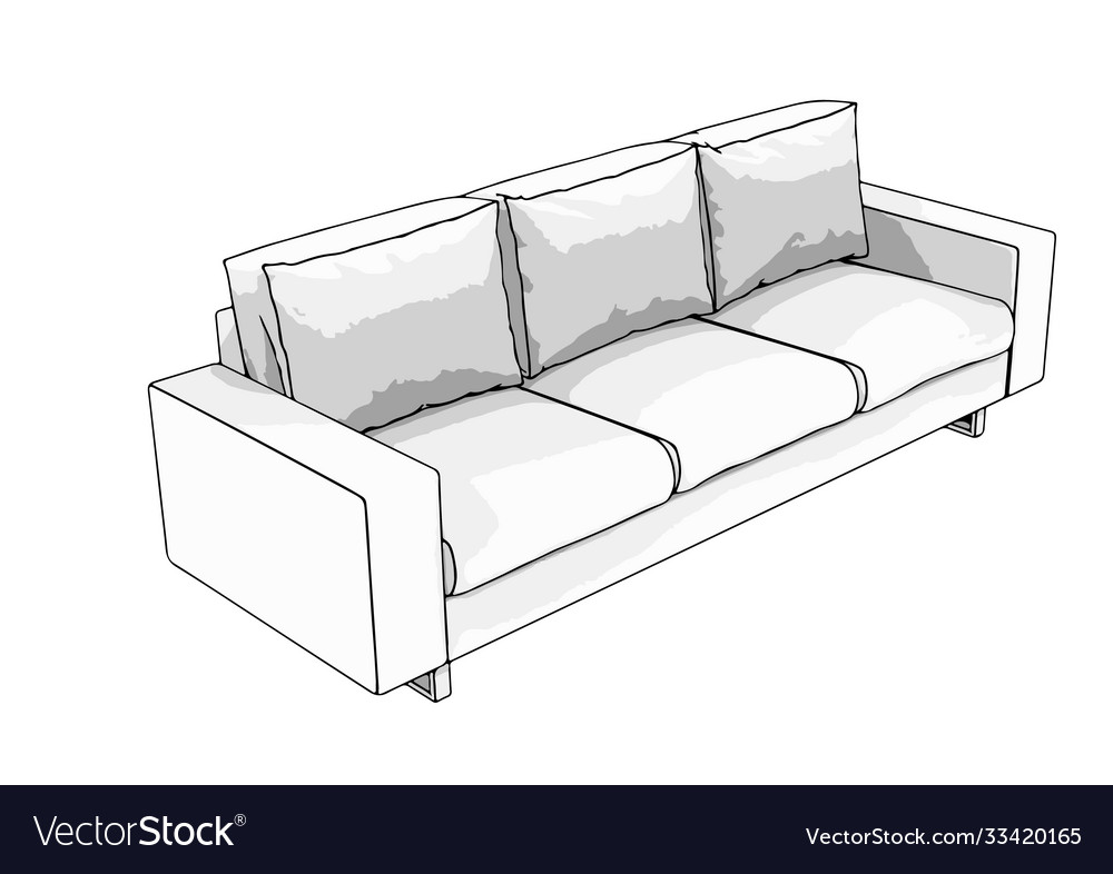 Couch sofa white background Royalty Free Vector Image