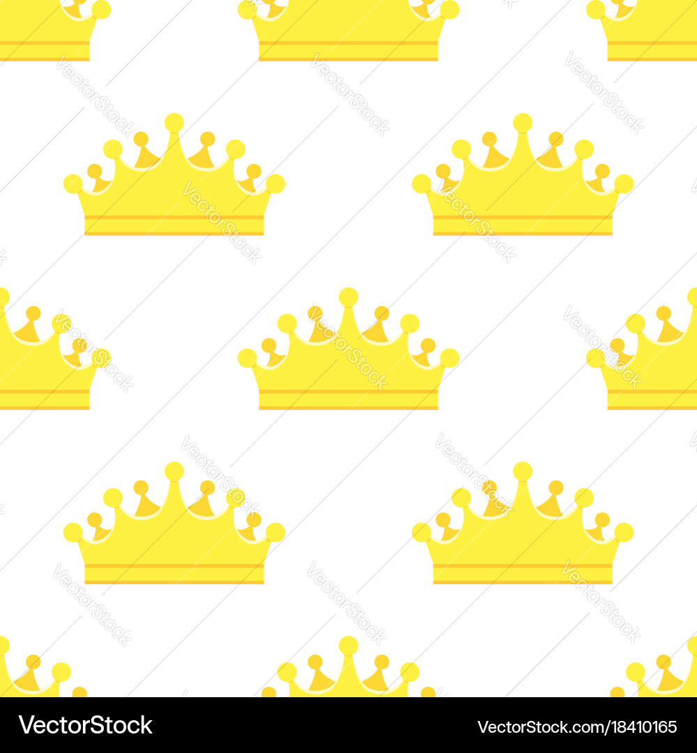 Diadem golden king crown seamless pattern Vector Image