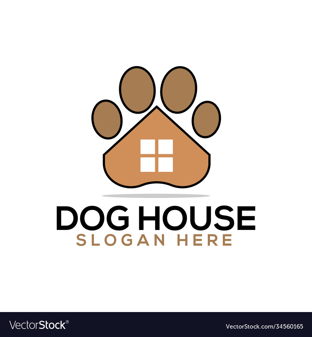 Dog house paw logo design modern template icon Vector Image Dog house paw logo design modern template icon Vector Image