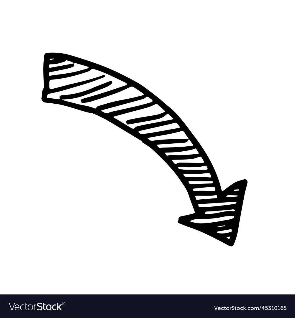 Doodle black arrow icon on white background flat Vector Image Doodle black arrow icon on white background flat Vector Image