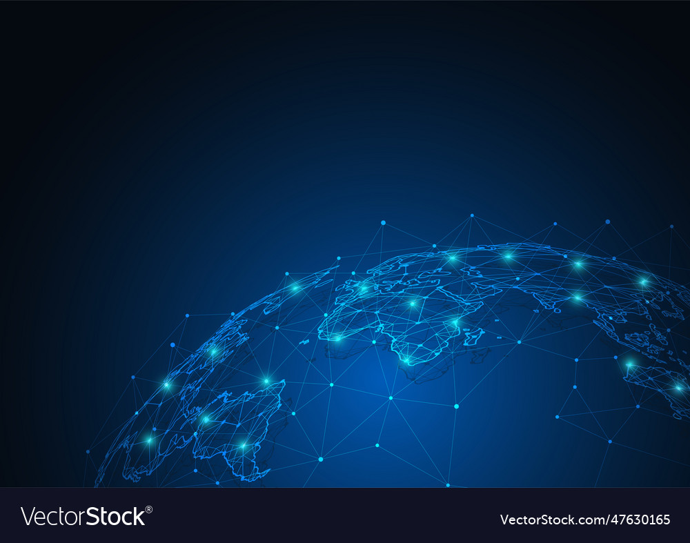 Global network connection world map point Vector Image