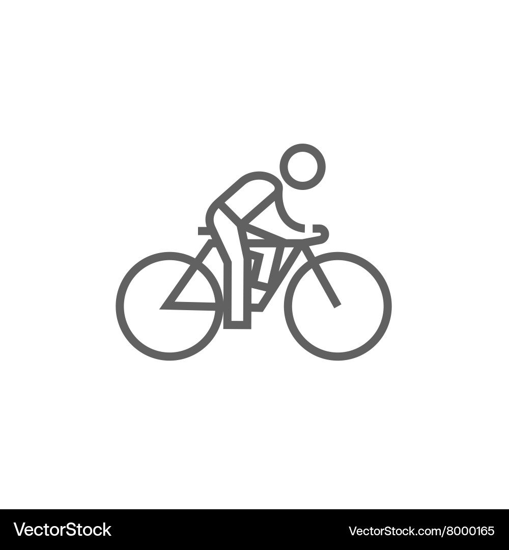 Man riding bike line icon Royalty Free Vector Image