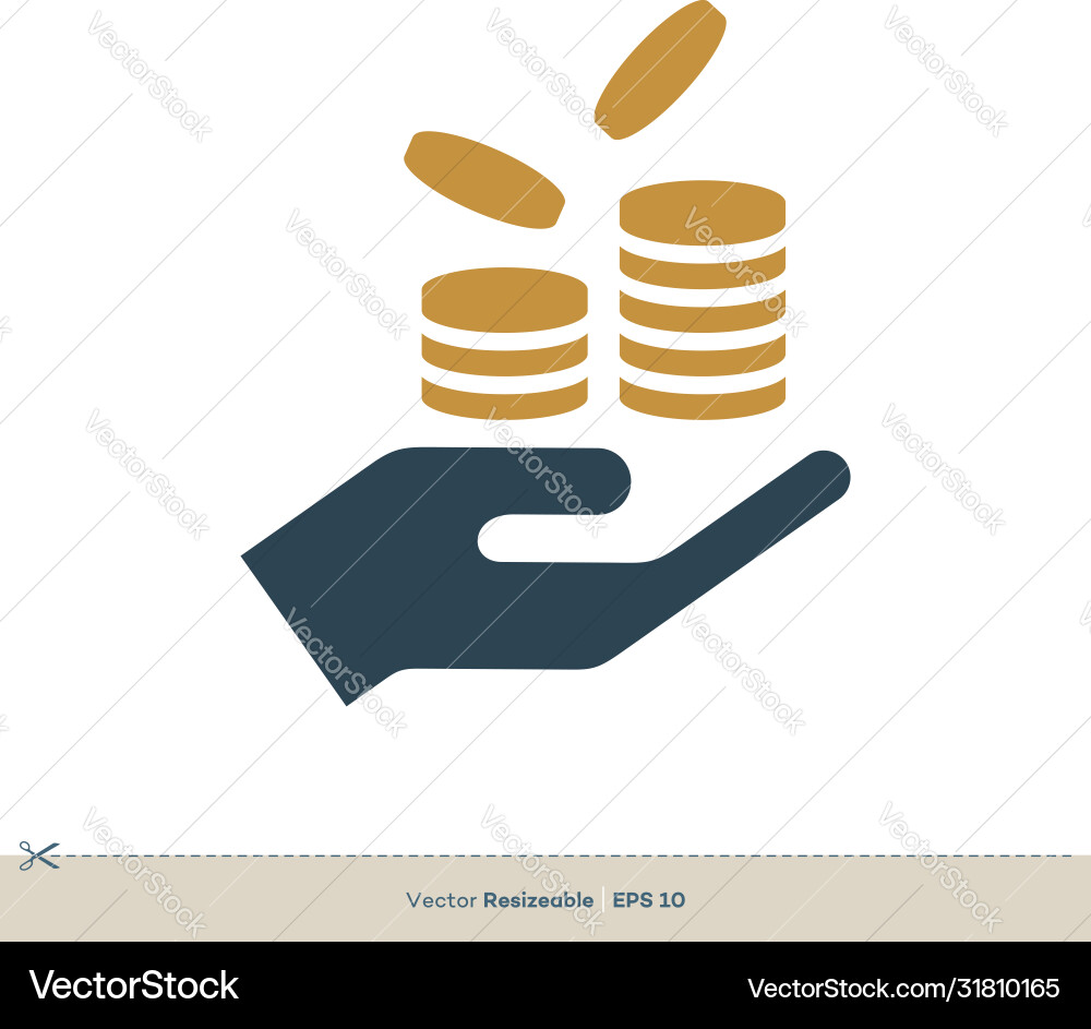 Money icon logo template design eps 10 Royalty Free Vector